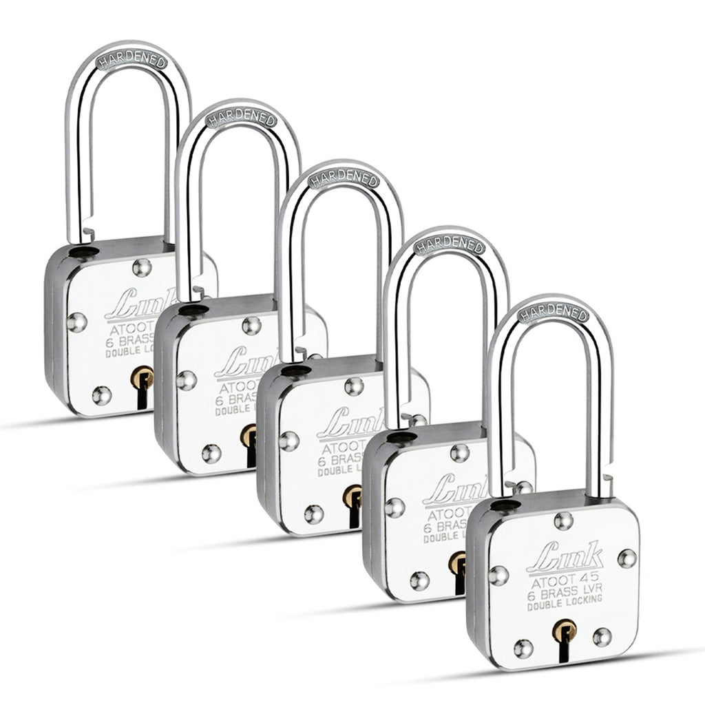 Link Atoot 45MM Long Shackle Padlocks 5Pcs Set | Steel Body | Hardened