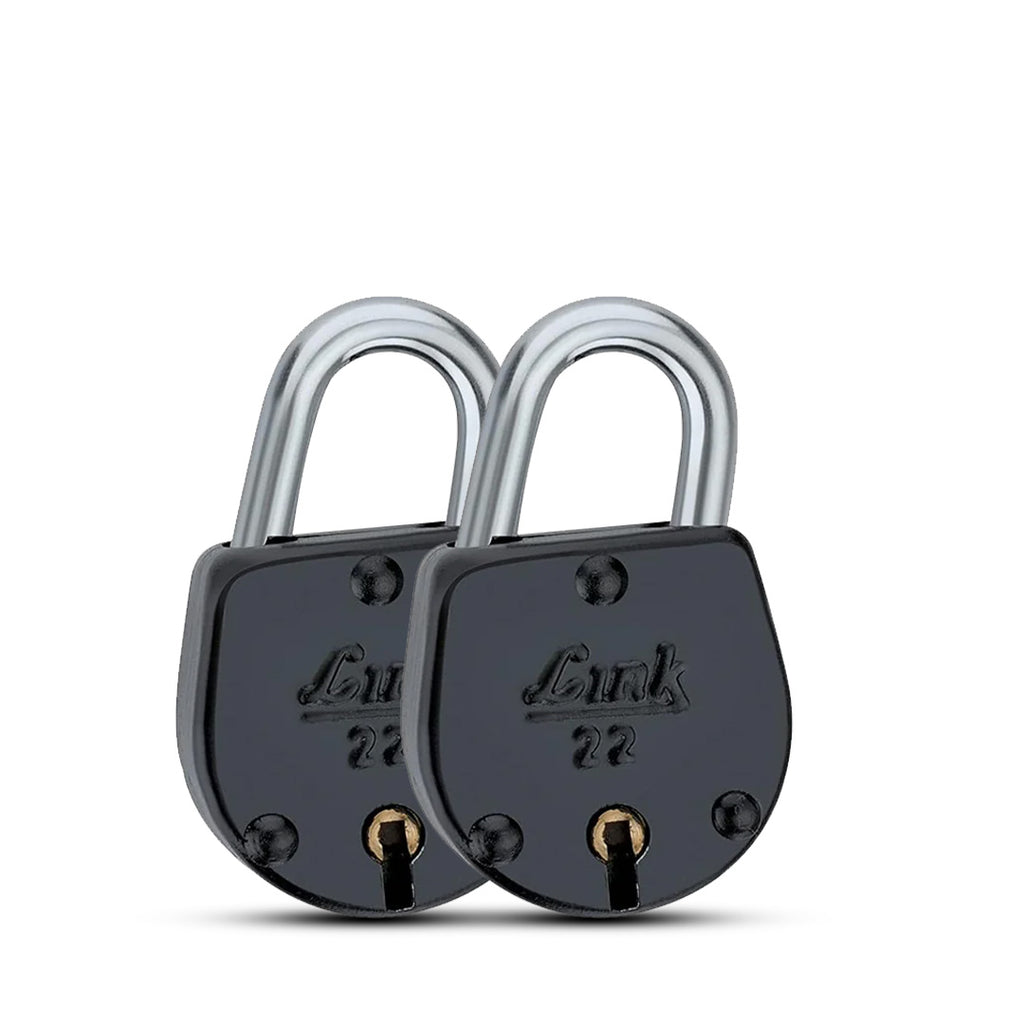 Link 35MM Jewel Coloured Padlock| Steel Body | Brass Lever | 2 Silver