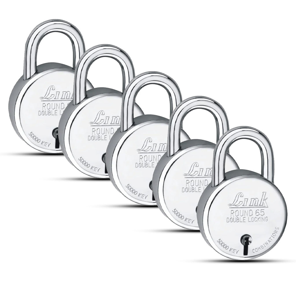Link New Round 65MM Padlocks 5Pcs Set | 50,000 Key Combinations | Made